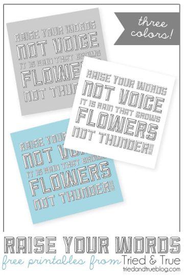 "Raise Your Words" Free Printable - Tried & True Creative