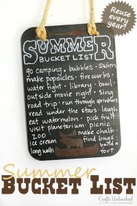 Reusable Chalkboard Summer Bucket List - Tried & True Creative