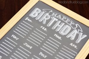 Easy Chalkboard Birthday Calendar - Tried & True Creative