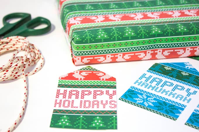 Free Nordic Holiday Gift Wrapping & Tags - Tried & True Creative