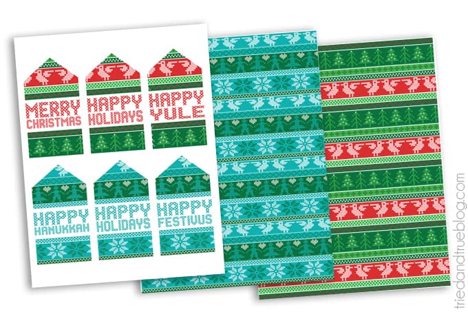Free Nordic Holiday Gift Wrapping & Tags - Tried & True Creative