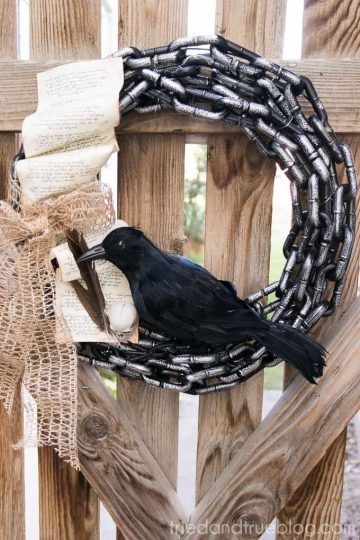 The Raven Halloween Wreath - Tried & True Creative
