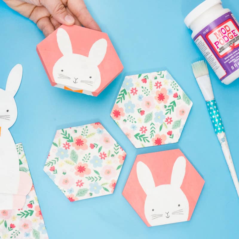 Easter Bunny Decoupage Coasters - Tried & True Creative