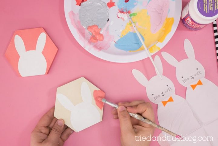 Easter Bunny Decoupage Coasters - Tried & True Creative