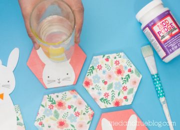 Easter Bunny Decoupage Coasters - Tried & True Creative