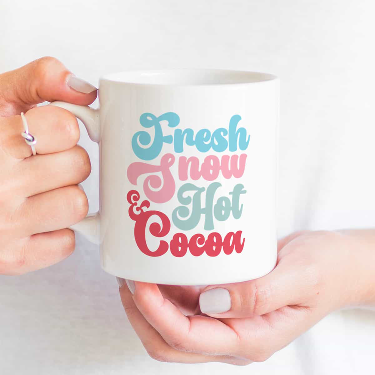 "Fresh Snow & Hot Cocoa" Snow Themed Free SVG File