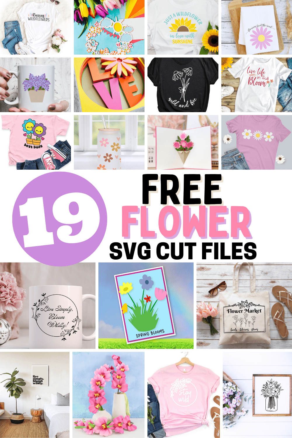 Really Sweet Flower Themed Free SVG Files to Welcome Spring!