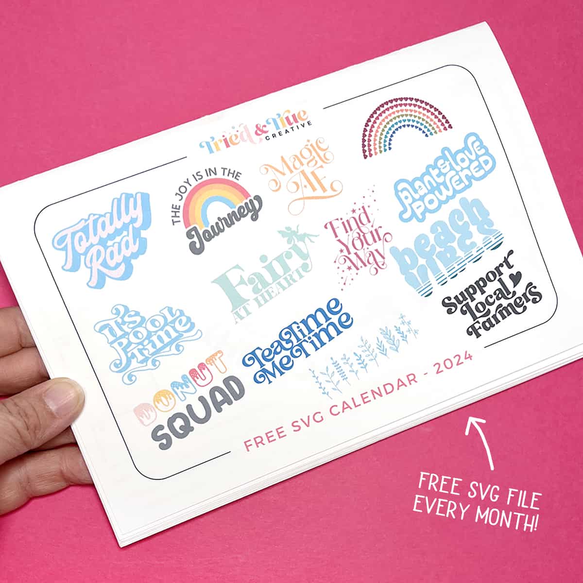 Tried & True Creative Monthly Free SVG File Calendar is Here!